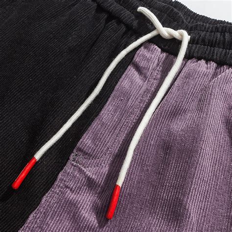 Corduroy Patchwork Cargo Pants Men Streetwear JustinInTustin