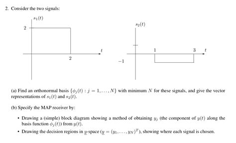 Solved 2 Consider The Two Signals A Find An Orthonormal