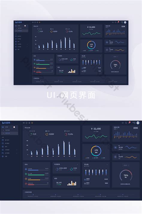 Dark Style Background Dashboard Page Design UI PSD Free Download Pikbest