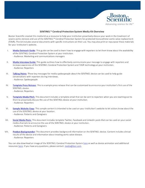 Pdf Sentinel™ Cerebral Protection System Media Kit Overview