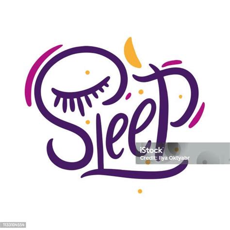 睡眠手繪向量字母隔離在白色背景用於列印的設計塗鴉向量例證向量圖形及更多上床時間圖片 上床時間 卡通 可愛 Istock