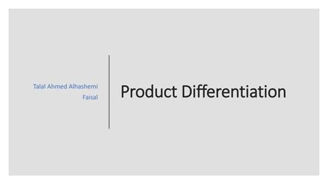Differentiating Product Ppt