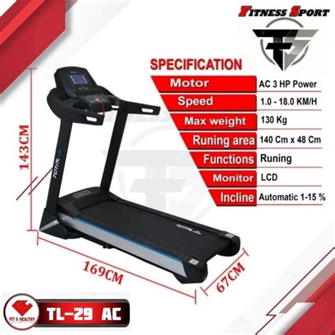 Jual Treadmill Elektrik Tl 29 Ac Motorized Treadmill Mesin Ac Shopee