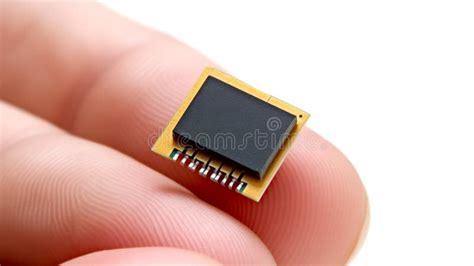 High Tech Microchip Held By Hand White Background Stock Illustration Illustration Of Holding