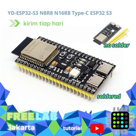 jual yd esp32 s3 n8r8 n16r8 esp32 s3 devkit type c esp32 s3 wroom psram 16mb solder jakarta
