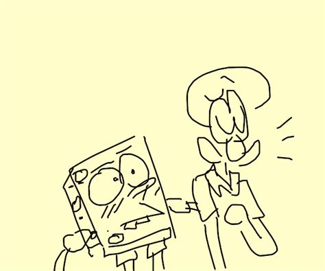 Squidward Eating Spongebob Drawception