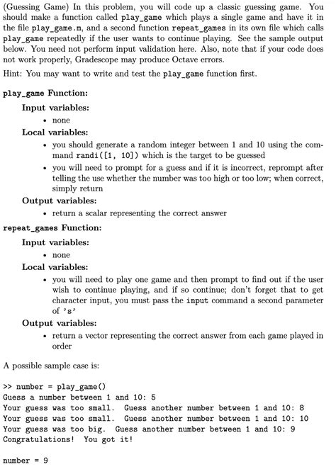 Solved Guessing Game In This Problem You Will Code Up A Chegg