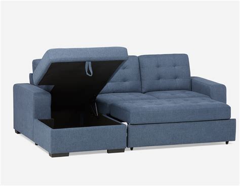 Carole Contemporary Right Facing Sectional Sofa Bed With Storage