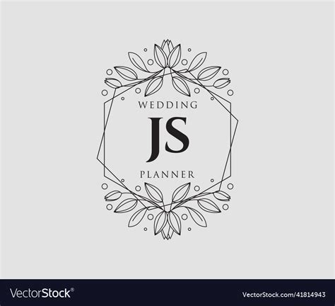 Js Initials Letter Wedding Monogram Logos Vector Image
