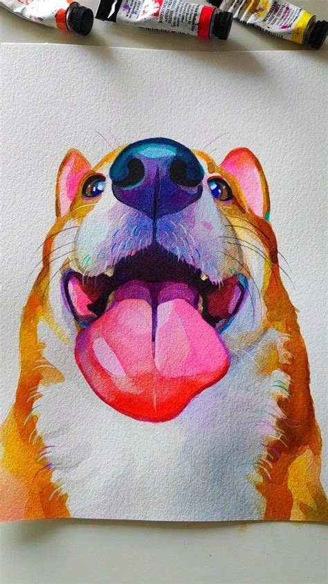 Watercolor Border Collie Painting