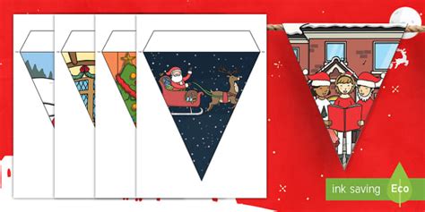 Christmas Aistear Display Bunting Teacher Made Twinkl