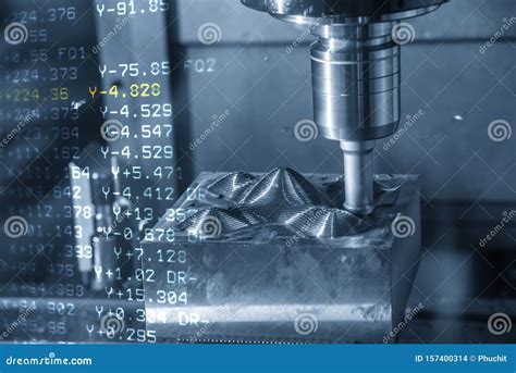 The Abstract Scene Of G Code Data Background And The Cnc Milling