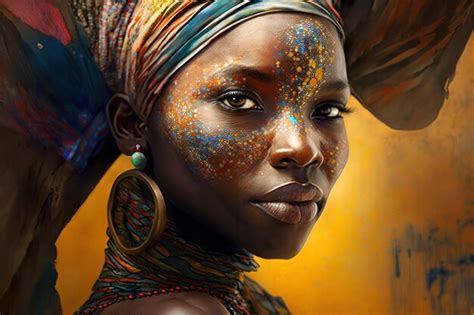 Premium Photo Generative Ai Illustration Of Native African Female