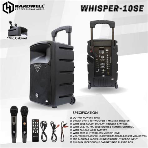Jual Speaker Aktif Portable Hardwell Whisper 10SE 10 Inch 300 Watt