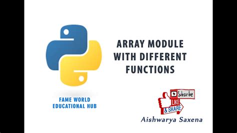 23 Array Module With Different Functions Python Programming Youtube