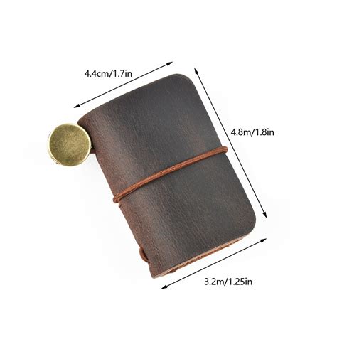 Sf Tiny Genuine Leather Notebook Pocketbook Sketchbook Mini Vintage Retro Cute Kawaii Portable