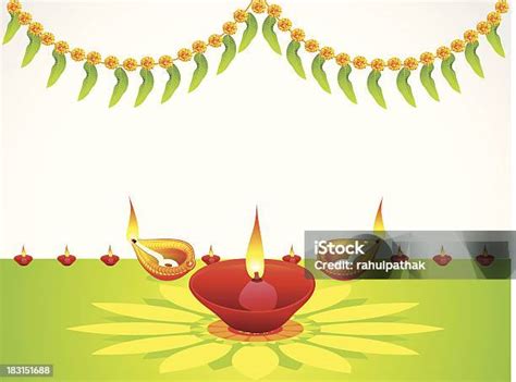 추상적임 Diwali 배경기술 망고에 대한 스톡 벡터 아트 및 기타 이미지 망고 잎 개념 Istock