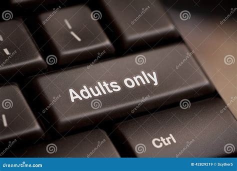 Adults Only Message On Enter Key Stock Image Image Of Parent Access