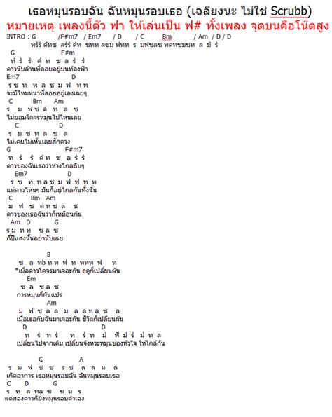 เพลงกับชีวิต แจกโน๊ตเพลง เธอหมุนรอบฉัน ฉันหมุนรอบเธอ เฉลียง