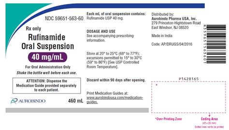 Dailymed Rufinamide Suspension