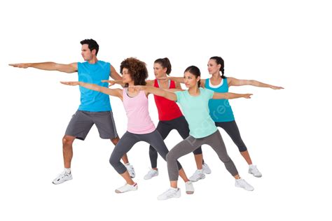 Fitness Class Doing Stretching Exercises Healthy Sports Training