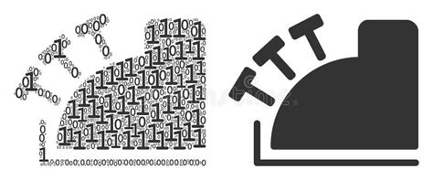 Cash Register Mosaic Of Binary Digits Stock Vector Illustration Of