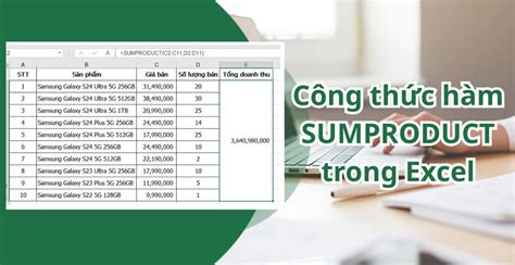 Cách Dùng Hàm Sumproduct Trong Excel Kèm 3 Lỗi Thường Gặp