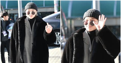위너 강승윤 블랙 솜털코트로 포근한 인사 포토엔hd