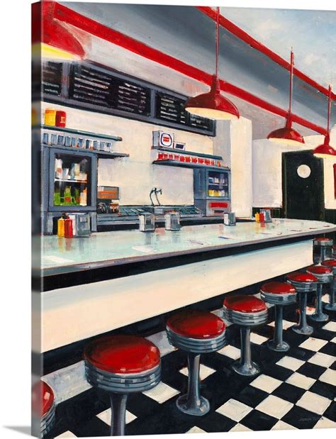Diner Diner Canvas Wall Art Set Retro Diner