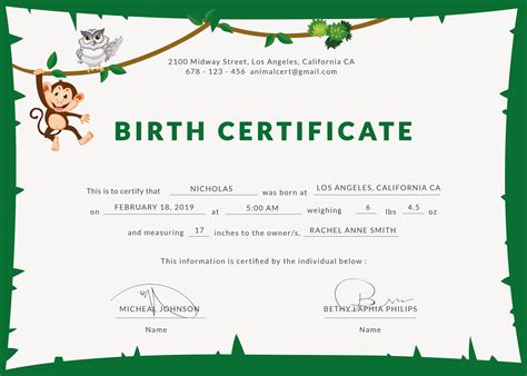 Birth Certificate Templates For Word Toptemplatemyid