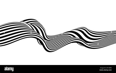 Abstract Wave Background Black And White Wavy Stripes Or Lines Design