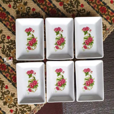 خرما خوری کوچک گلسرخی چینی گل سرخی احسان فنجان گلسرخی گل سرخی