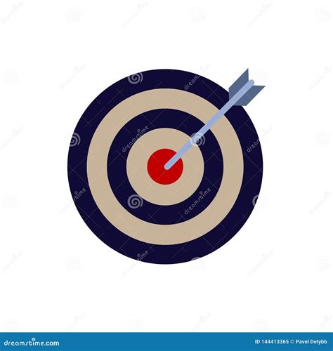 Bow Center Focus Target Icon Vector Illustration Flat Design Stock