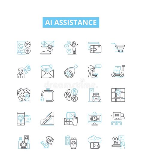 Ai Assistance Vector Line Icons Set Ai Assistance Automation Virtual Voice Assistants