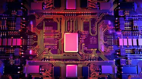Premium AI Image Science Fiction Supercomputer Design Futuristic Hightech Cpu Colorful