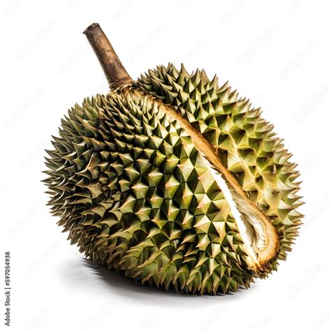 Durian Fresh Fruit Vegetable Food Photography White Background Poster