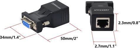 Db9 Rs232 Male And Female To Rj45 Female Serial Coupler Extender Adapter