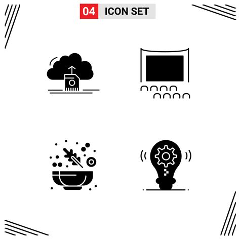 Stock Vector Icon Pack Of Line Signs And Symbols For Cloud Cucumber Data Cinema Salad Editable