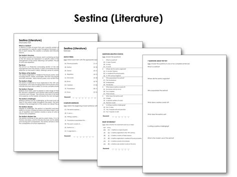 Sestina Literature Made By Teachers