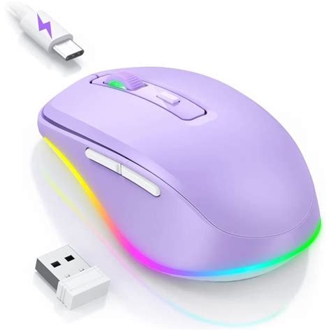 Souris Sans Fil Led Rechargeable Sans Fil Avec Souris Jiggler Silencieuse 2 4 G Usb Sans Fil