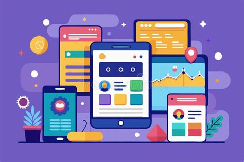 This Visual Showcases Several Customizable Mobile Ui Ux Elements With Unique Layouts And Bright
