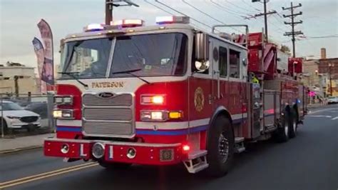 Paterson Nj Fire Dept Ladder 1 And Engine 6 Responding On 21st Ave To