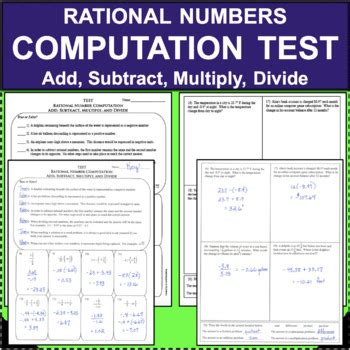 Results For Add Subtract Multiply Divide Rational Numbers TPT
