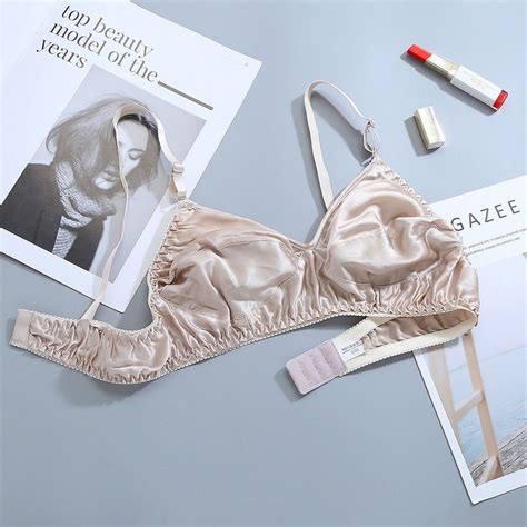Breathable Non Padded Thin Silk Bra 100 Pure Mulberry Silk Satin