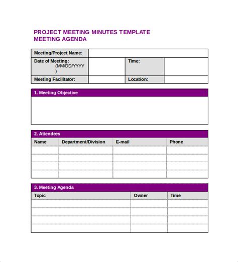 Project Status Meeting Template