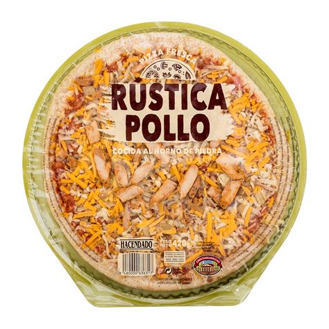 Hacendado PIZZA FRESCA MASA RUSTICA CON POLLO Y QUESO CHEDDAR U 420 G