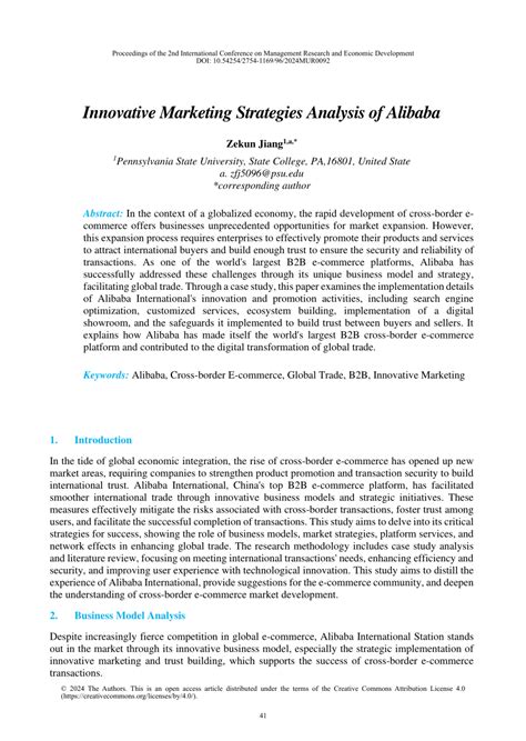 pdf innovative marketing strategies analysis of alibaba