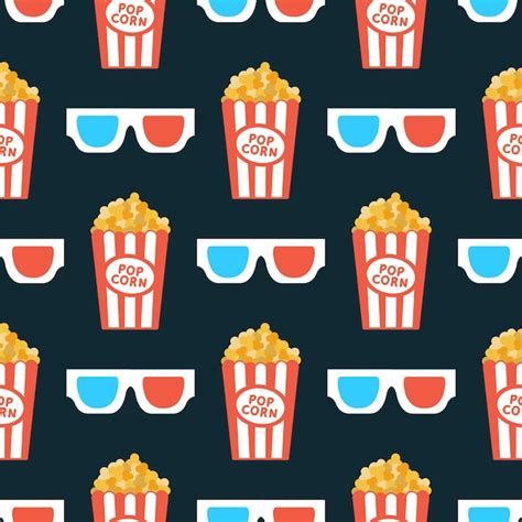 Premium Vector 3d And Popcorn Pattern