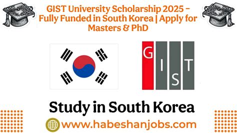 Gist University Scholarship 2025 Fully Funded Graduate Scholarships