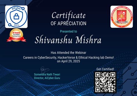 Cybersecurity Ethicalhacking Hackerverse Learningneverstops Webinar… Shivanshu Mishra